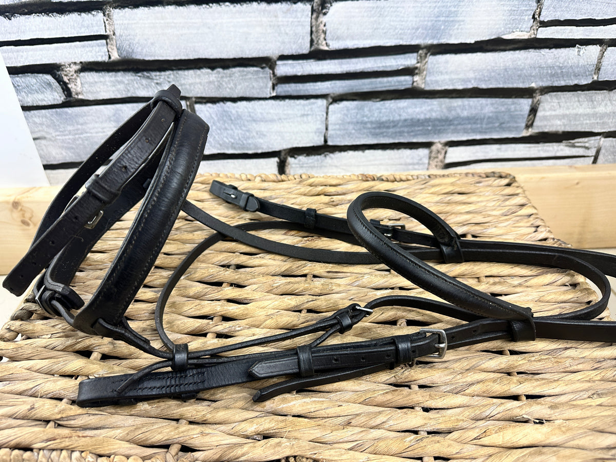 S/H Traditional English Flash Snaffle Bridle - Cob – Aberwiel Saddlery