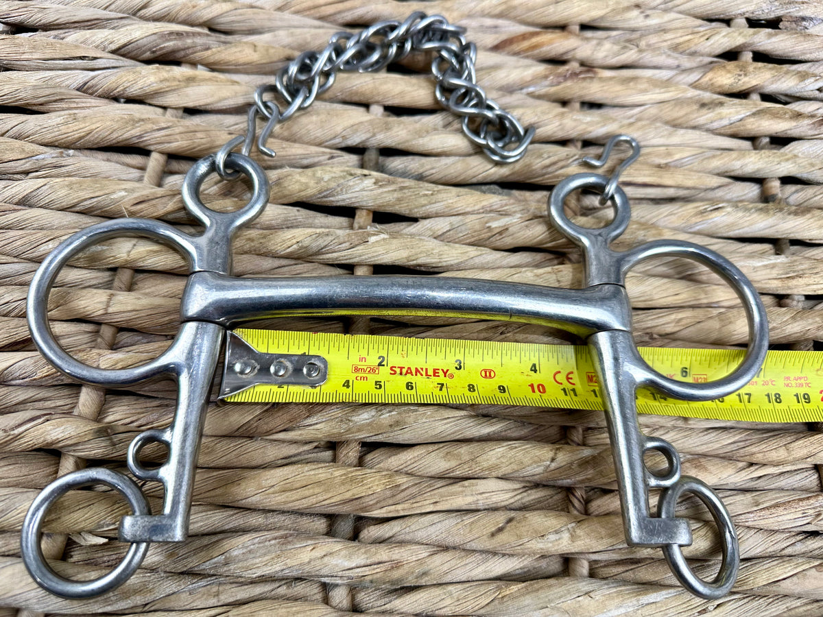 S/H 4 1/2” Mullen Mouth Pelham Bit & Curb Chain – Aberwiel Saddlery
